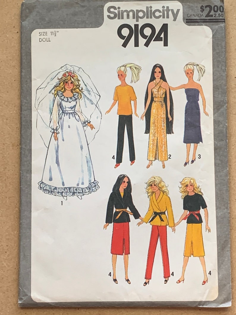 Simplicity Barbie/skipper Wardrobe Patterns - Etsy