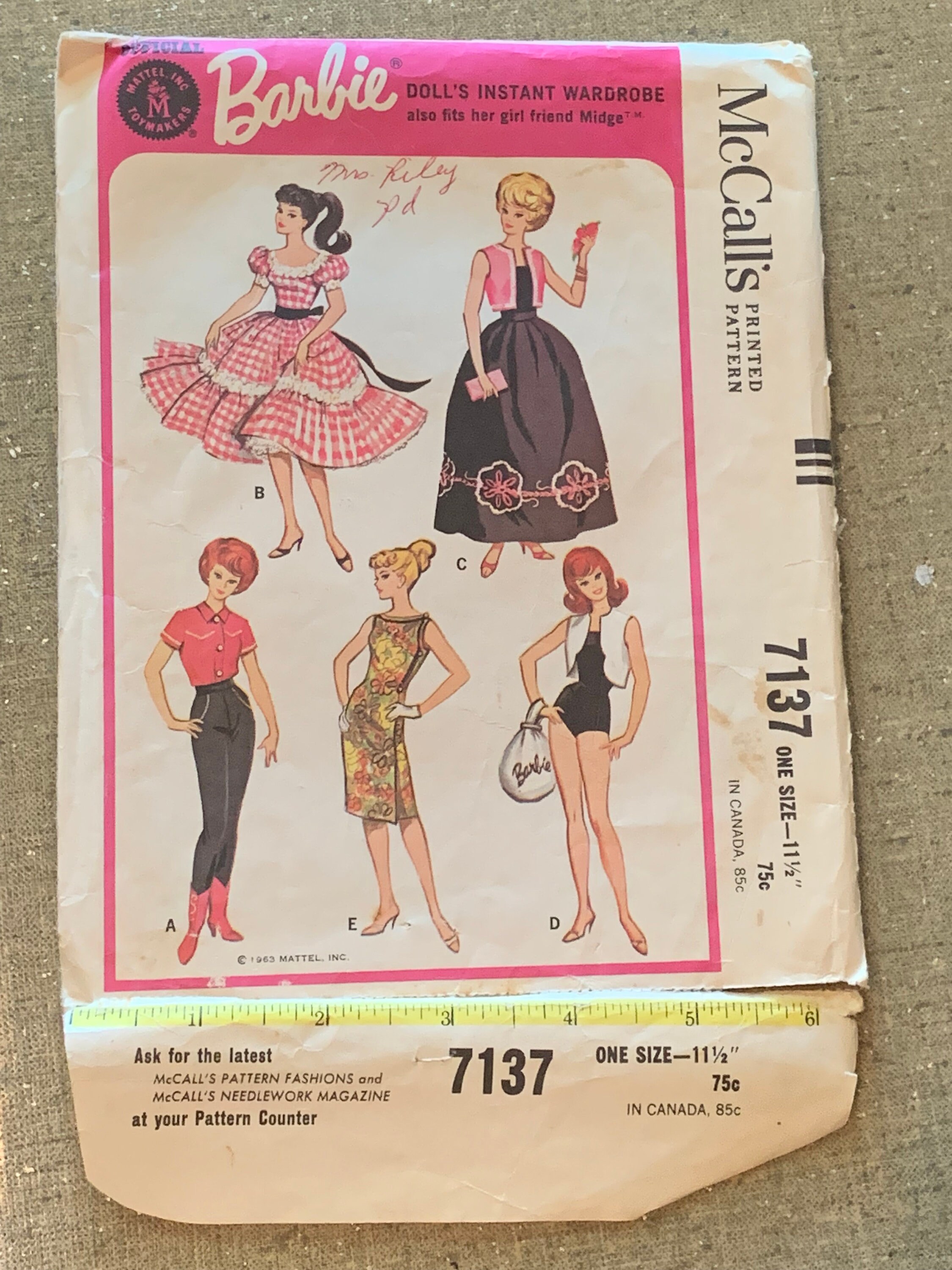 1960's Barbie & Pepper Wardrobe Patterns - Etsy