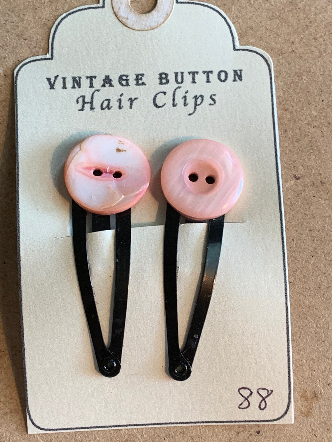 Assorted Vintage Button Hair Clips - Etsy UK