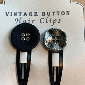 Assorted Vintage Button Hair Clips - Etsy UK