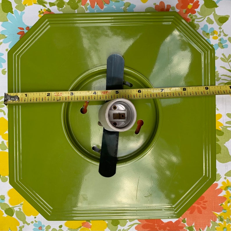 MCM Flush Mount Green Ceiling Light Fixture - Etsy