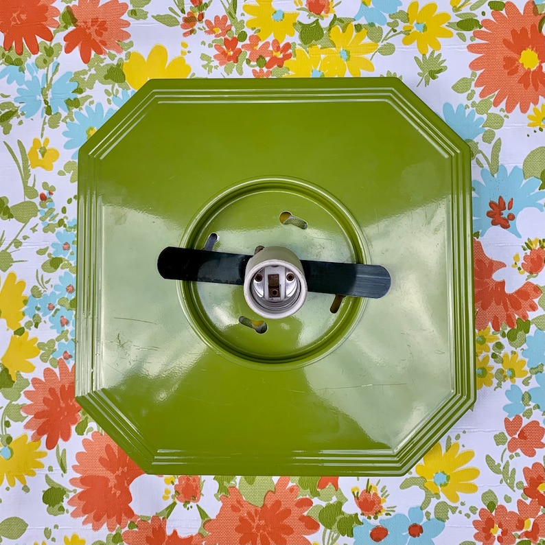 MCM Flush Mount Green Ceiling Light Fixture - Etsy