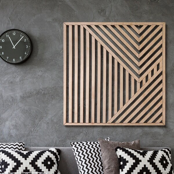 Geometric Wood Wall Art - Etsy