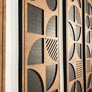 Set of 4 Modern Geometric Shapes Wood Wall Art, 42.5 X 12 per Panel ...
