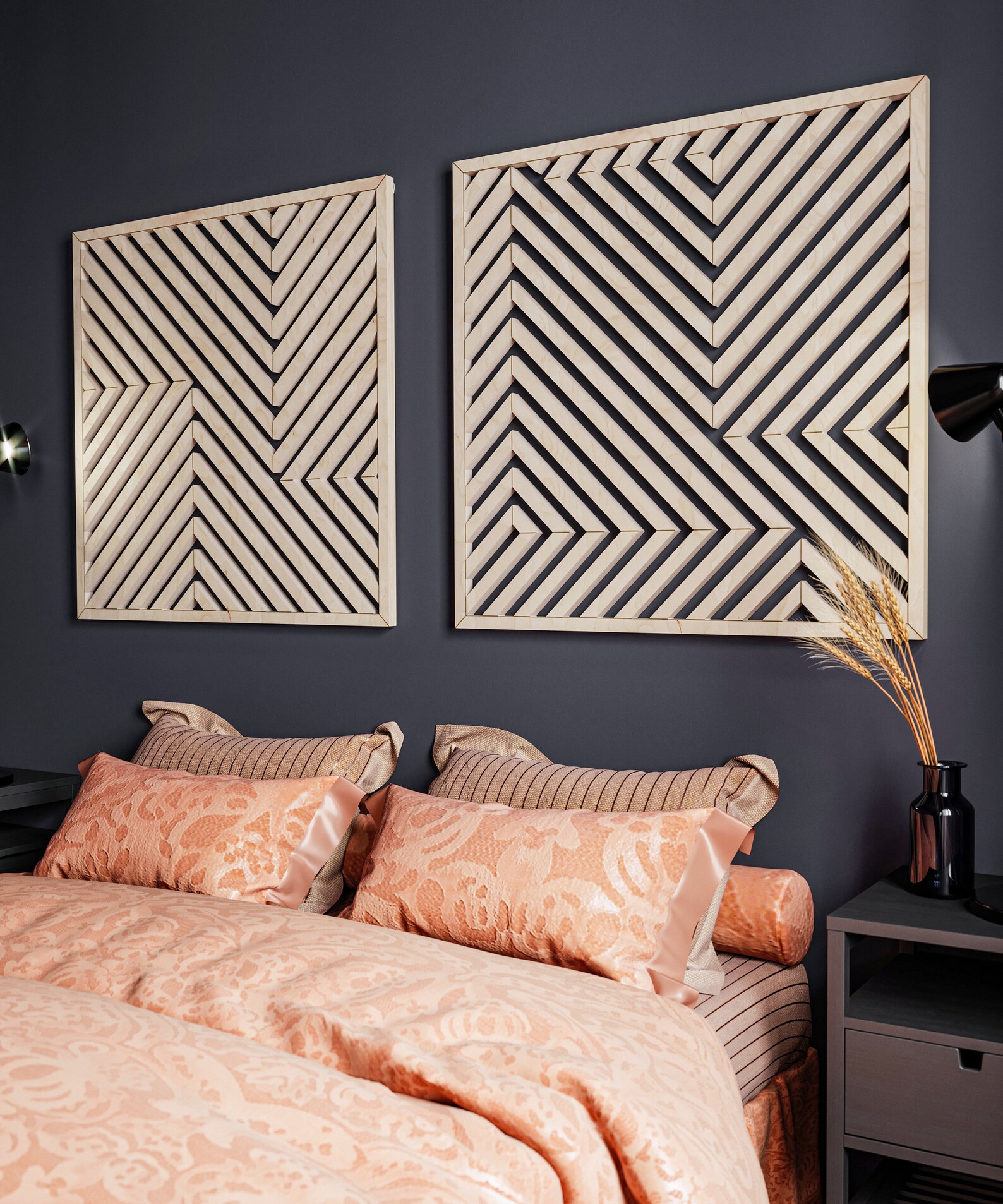 Modern Wall Art Wood Wall Art Set Abstract Wooden Wall Art - Etsy