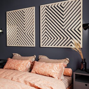 Modern Wall Art Wood Wall Art Set Abstract Wooden Wall Art - Etsy