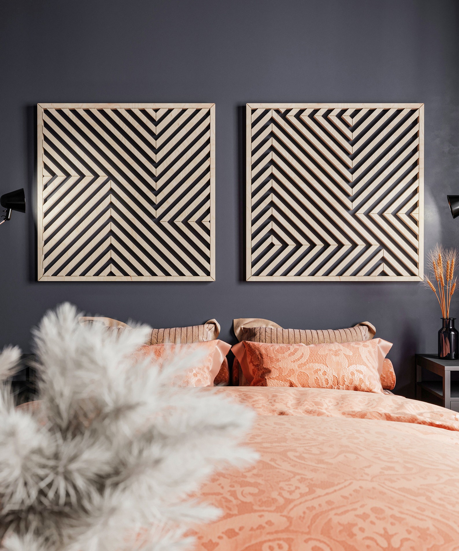 Modern Wall Art Wood Wall Art Set Abstract Wooden Wall Art | Etsy