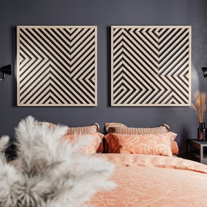 Modern Wall Art Wood Wall Art Set Abstract Wooden Wall Art - Etsy