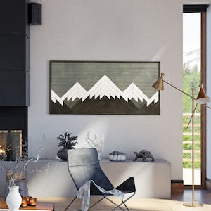 Mountain Wall Art Panel Wood Mountain Wall Art Hanging - Etsy Canada