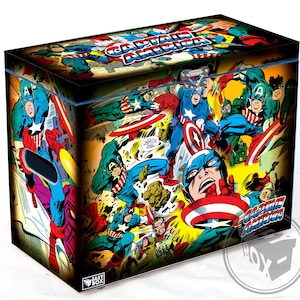 Captain America- Jack Kirby - Large Comic Book Hard Box Chest MDF - Etsy