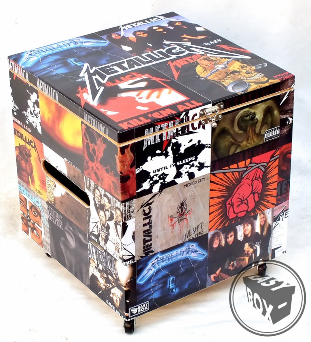 Metallica - Large Disc Vinyl LP Hard Storage Box Chest MDF With Wheels ...