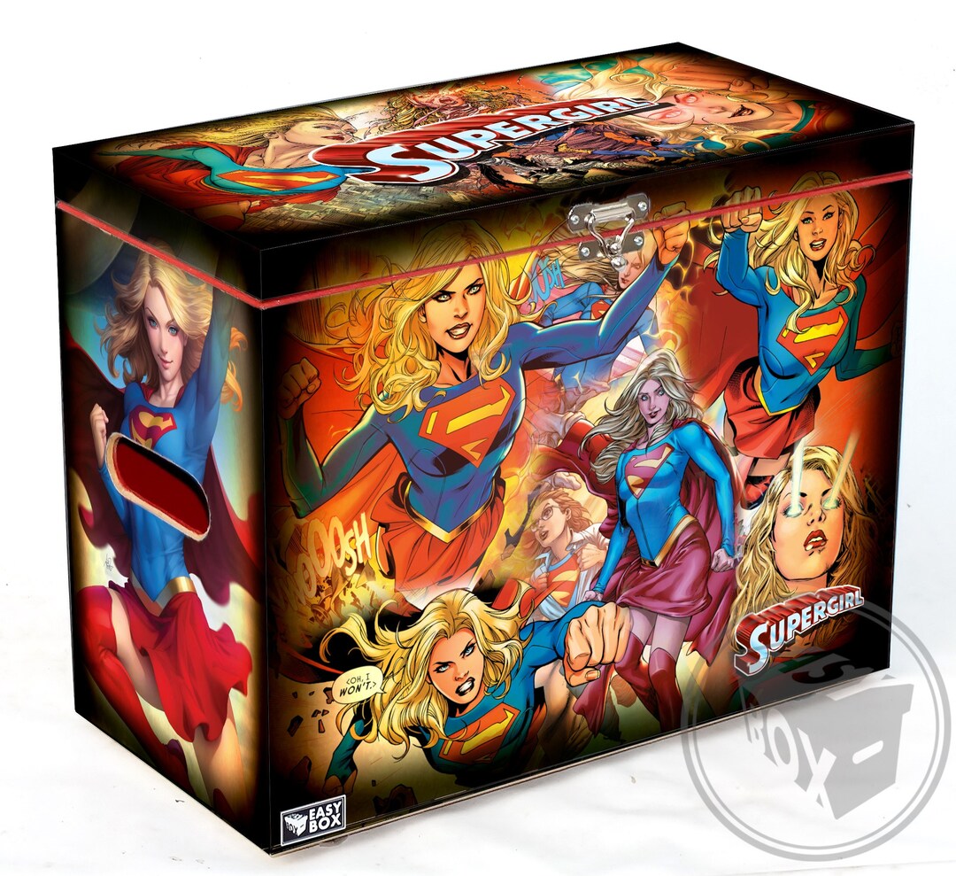 Supergirl - Large Comic Book Hard Box Chest MDF - Etsy
