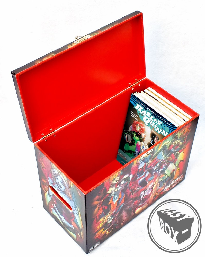 Harley Quinn Large Comic Book Hard Box Chest MDF - Etsy