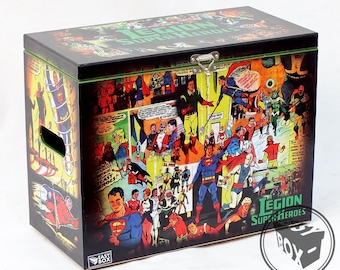 Large Comic Book Hard Box Chest MDF Legion of Super Heroes | Etsy