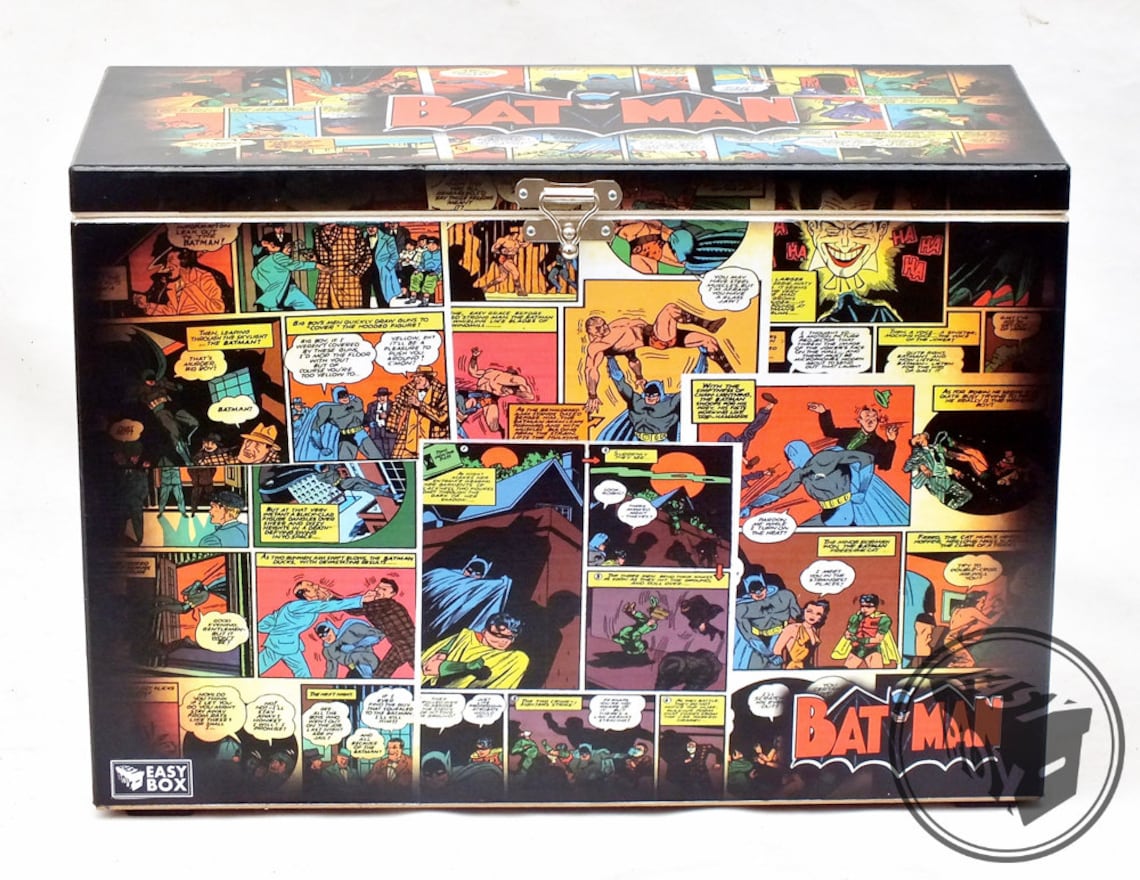 Large Comic Book Hard Storage Box Chest MDF Batman 40's - Etsy