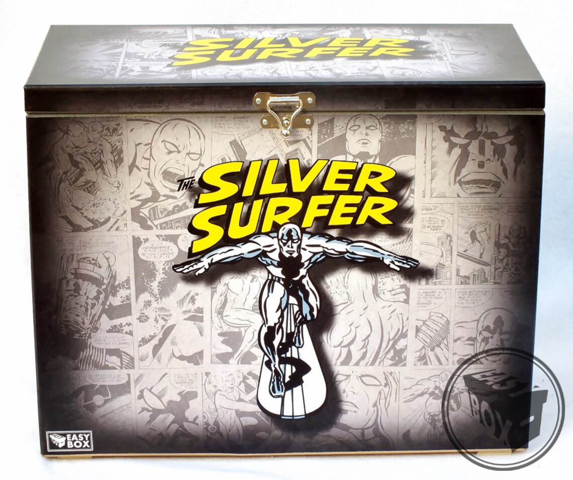 Large Comic Book Hard Box Chest MDF the Silver Surfer | Etsy
