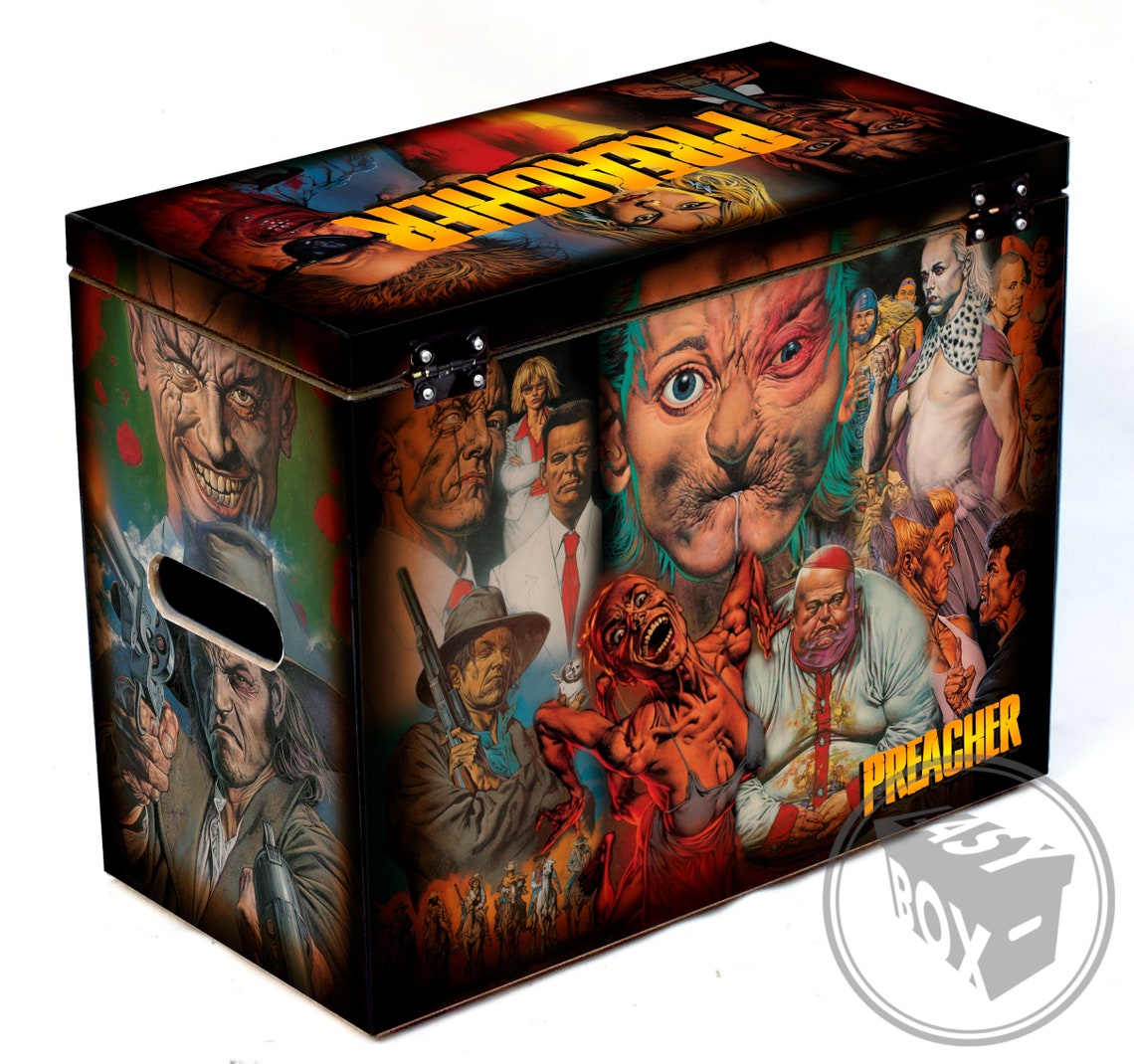 Large Comic Book Hard Storage Box Chest MDF Preacher - Etsy