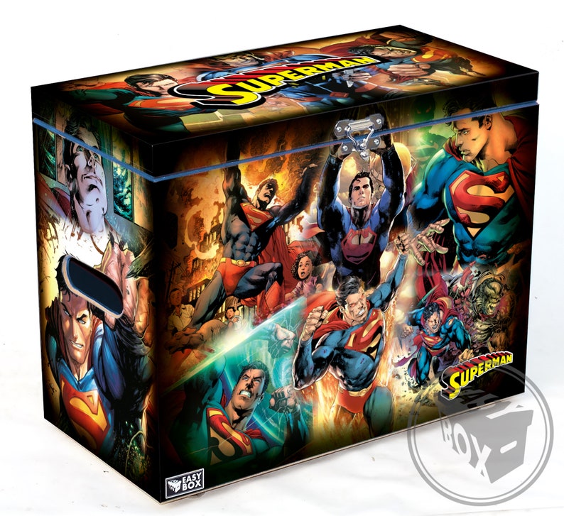 Large Comic Book Hard Storage Box Chest MDF Superman | Etsy