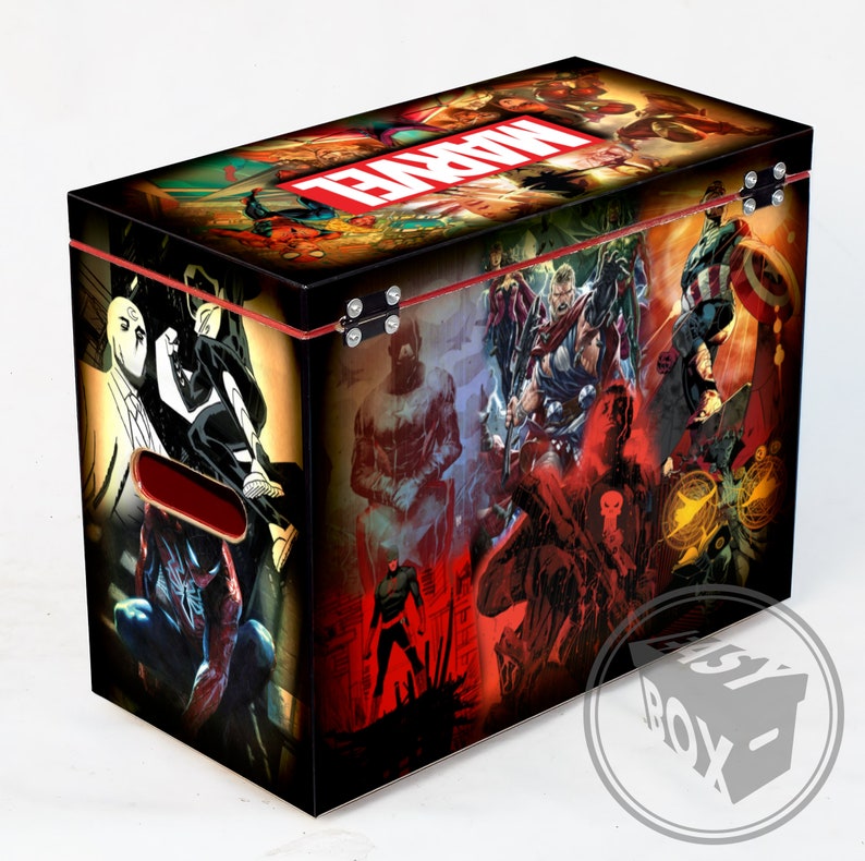 Large Comic Book Hard Storage Box Chest MDF Marvel Comics - Etsy