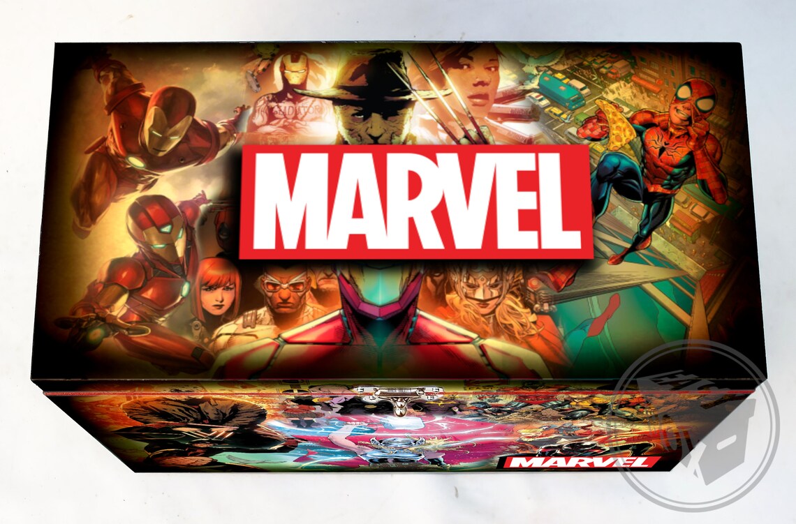Large Comic Book Hard Storage Box Chest MDF Marvel Comics | Etsy