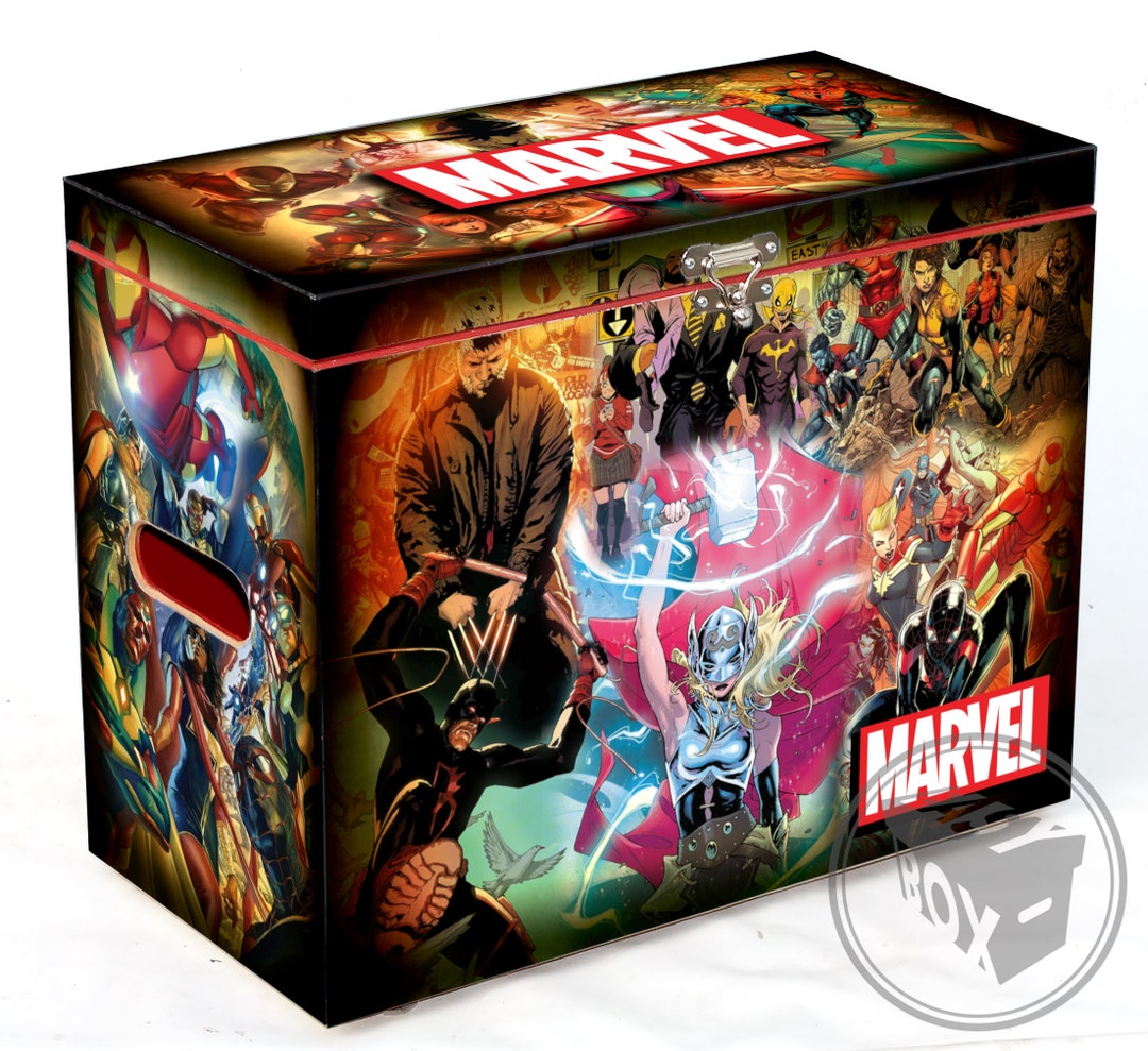 Large Comic Book Hard Storage Box Chest MDF Marvel Comics - Etsy
