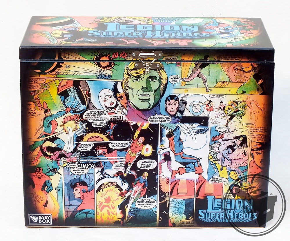 Large Comic Book Hard Box Chest MDF Legion of Super Heroes 2 - Etsy