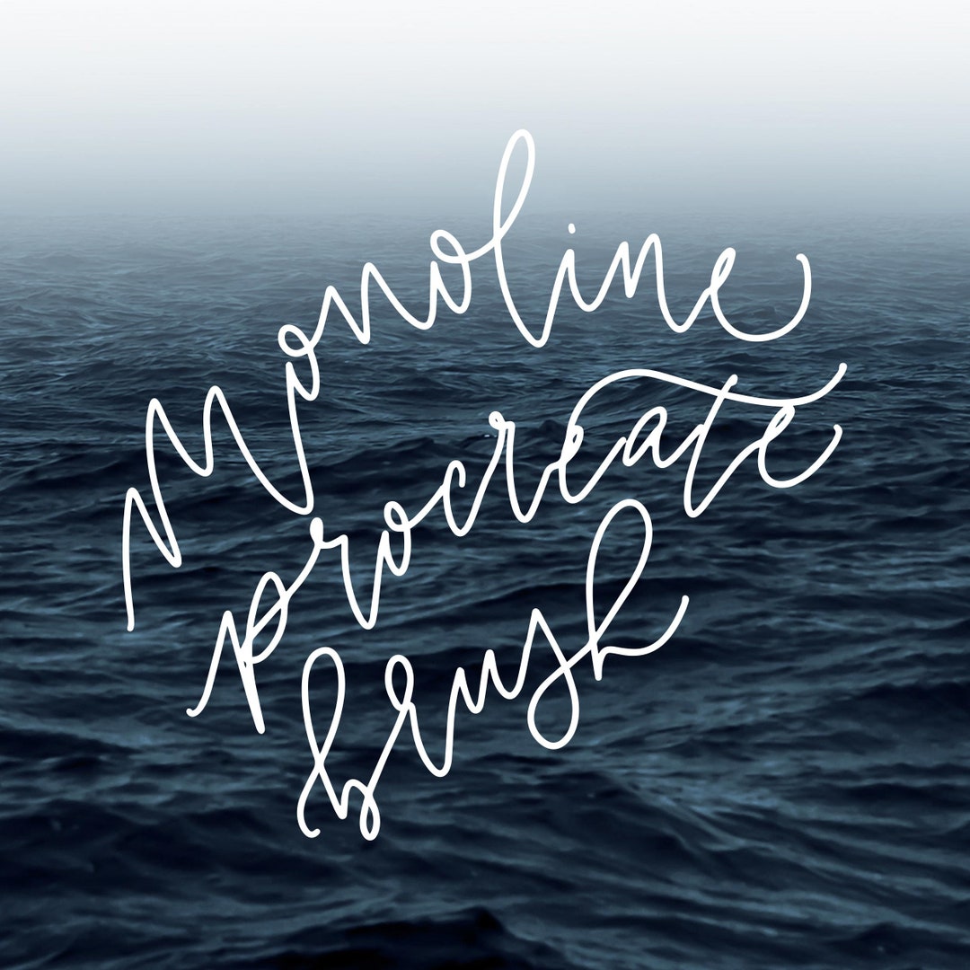 Monoline Brush for Procreate, iPad Pro, Fine Lettering Procreate ...