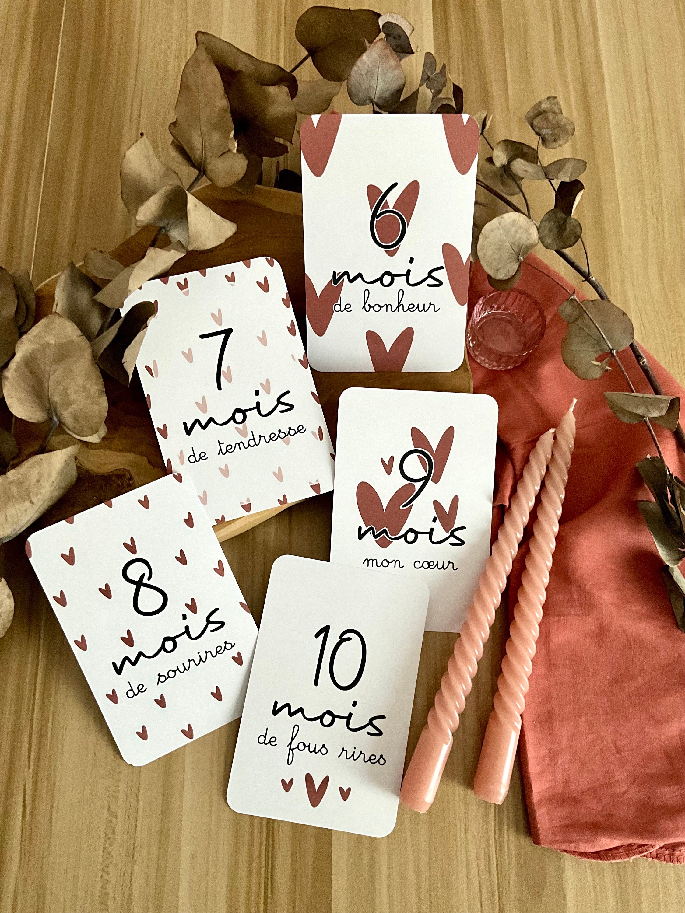 Baby Milestone Cards: Little Heart - Love - Rainbow - Baby's First Year ...