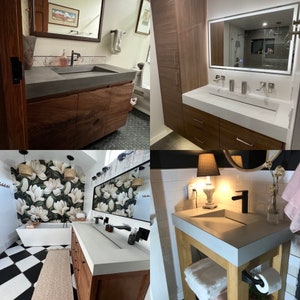 Custom Concrete Sink | Floating Ramp Sink | Handmade Modern Bathroom ...