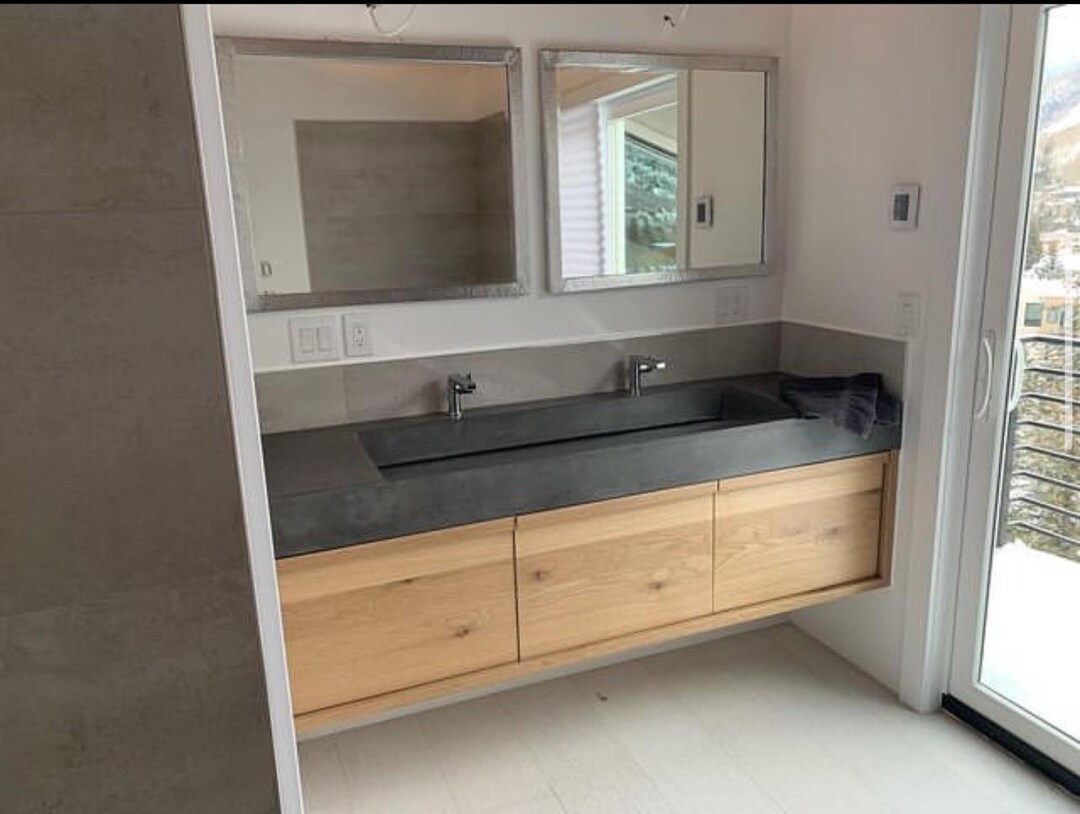 Custom Concrete Sink Floating Ramp Sink Handmade Modern Bathroom Basin ...