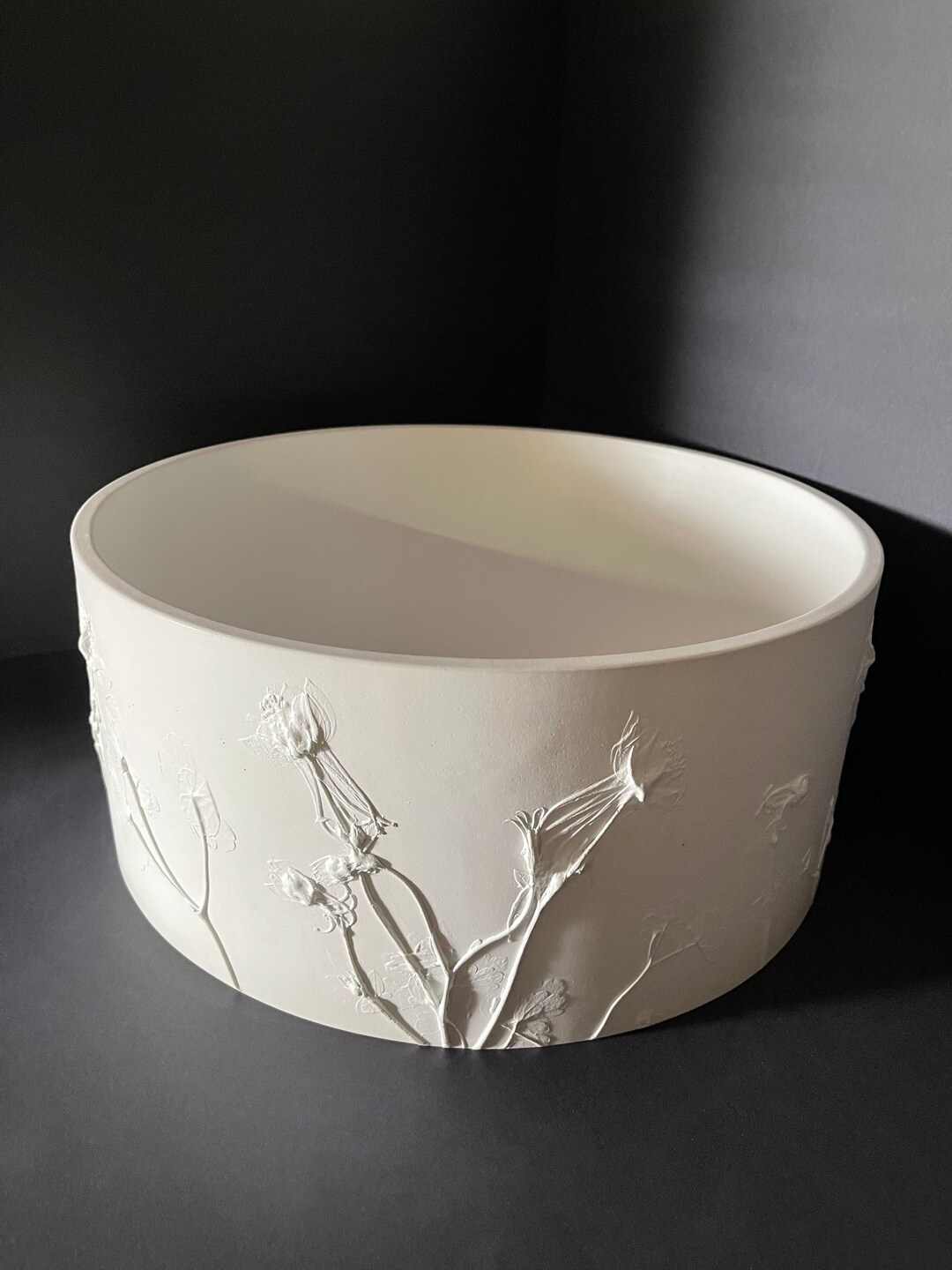 Round Botanical Bas Relief Vessel Sink, Floral Concrete Sink - Etsy