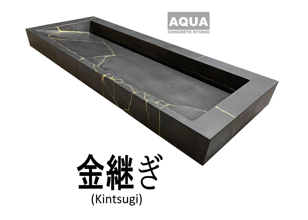 Kintsugi Custom Concrete Sink Floating Ramp Sink Handmade Modern ...