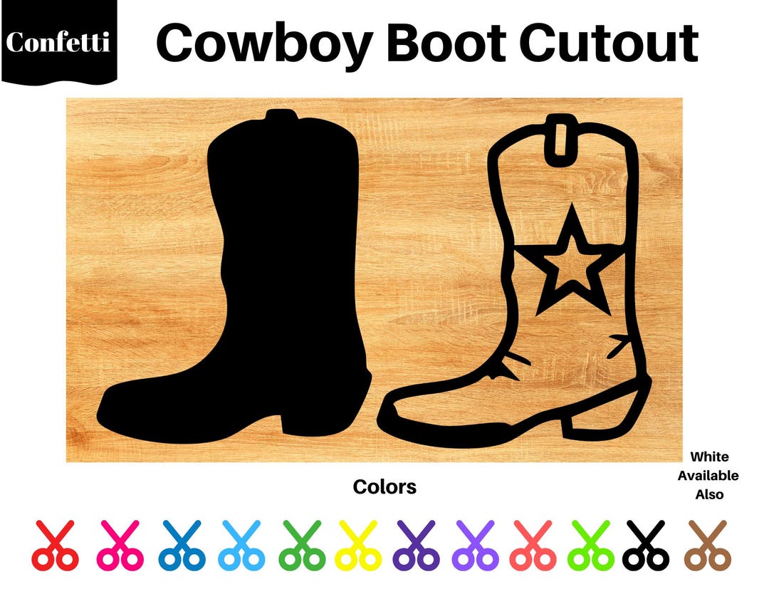 30 Cowboy Boot Cutout, Cowboy Boot Decorations, Western Die Cut, Die ...