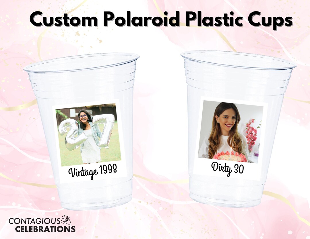 40th Birthday Cups, Personalized Party Cups, Custom Face Plastic Party ...