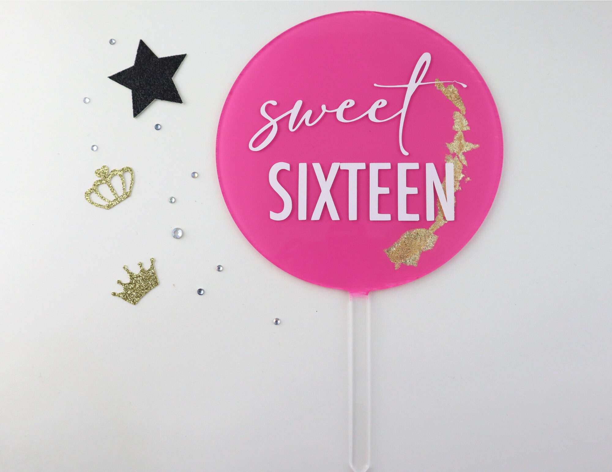 Sweet 16 Cake Topper Acrylic Cake Topper Sweet Sixteen Cake | Etsy