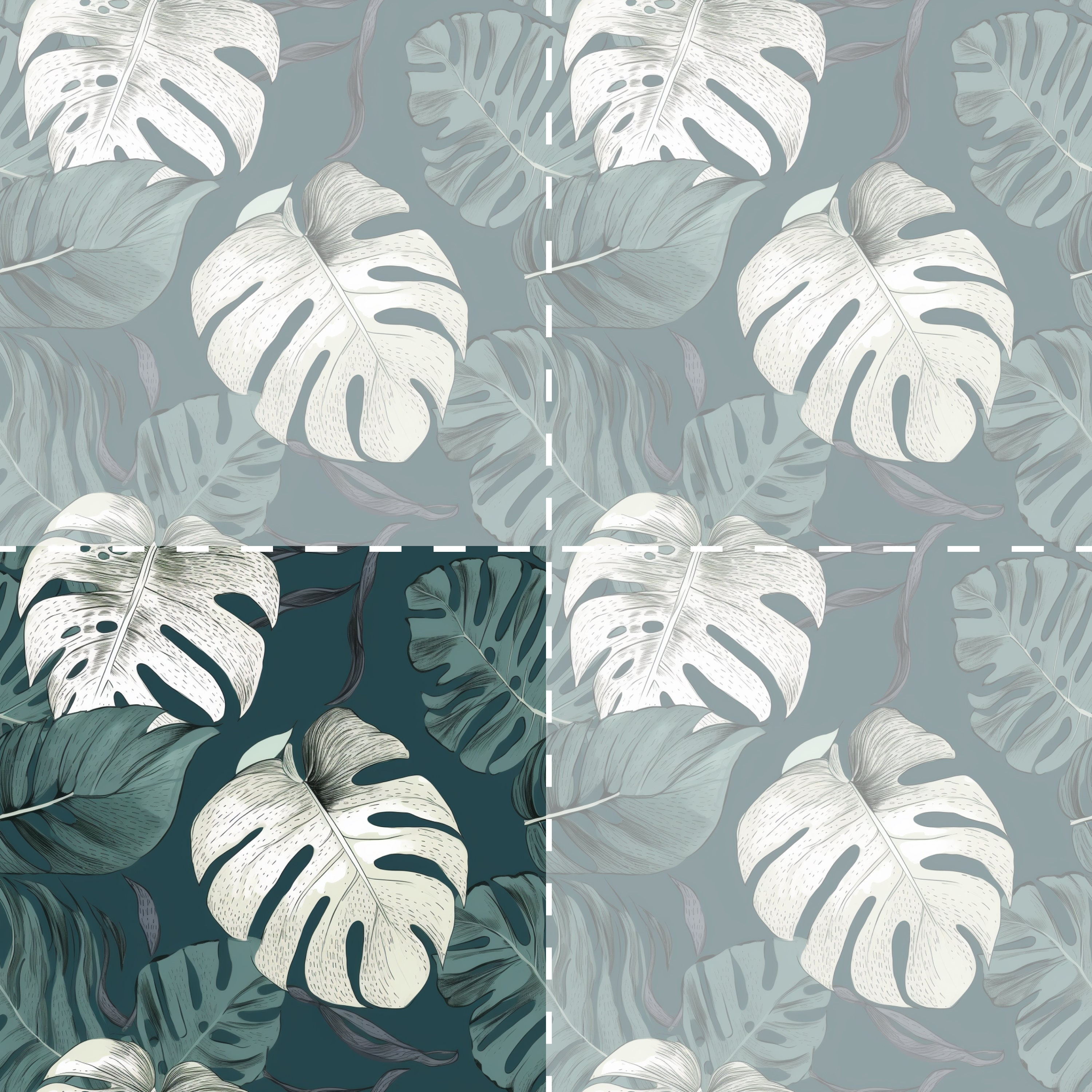 Monstera Albo 5 Seamless Digital Patterns - Etsy