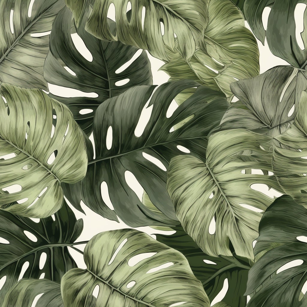 Monstera Deliciosa Seamless Pattern - Etsy