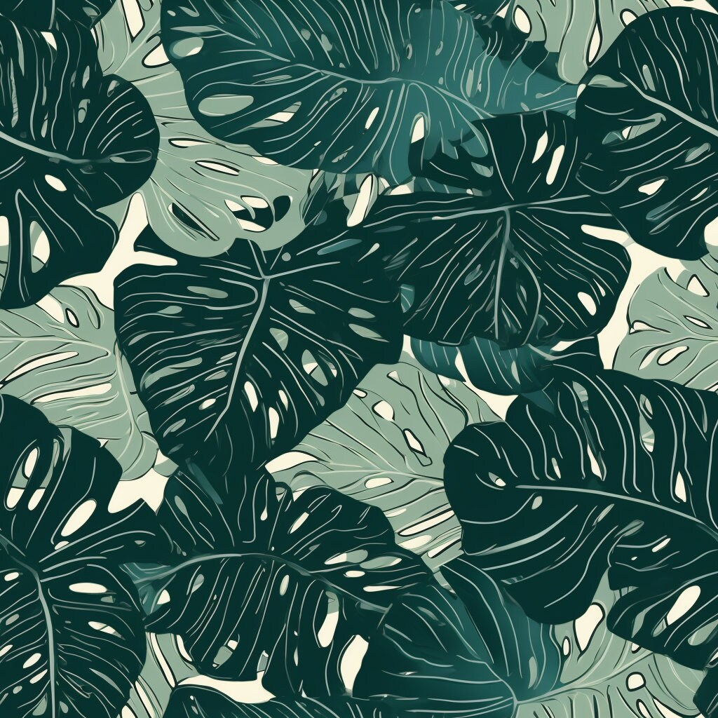 Monstera Deliciosa Seamless Pattern - Etsy