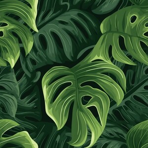 Monstera Deliciosa Seamless Pattern - Etsy