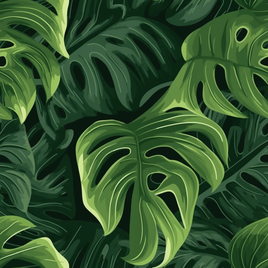Monstera Deliciosa Seamless Pattern - Etsy