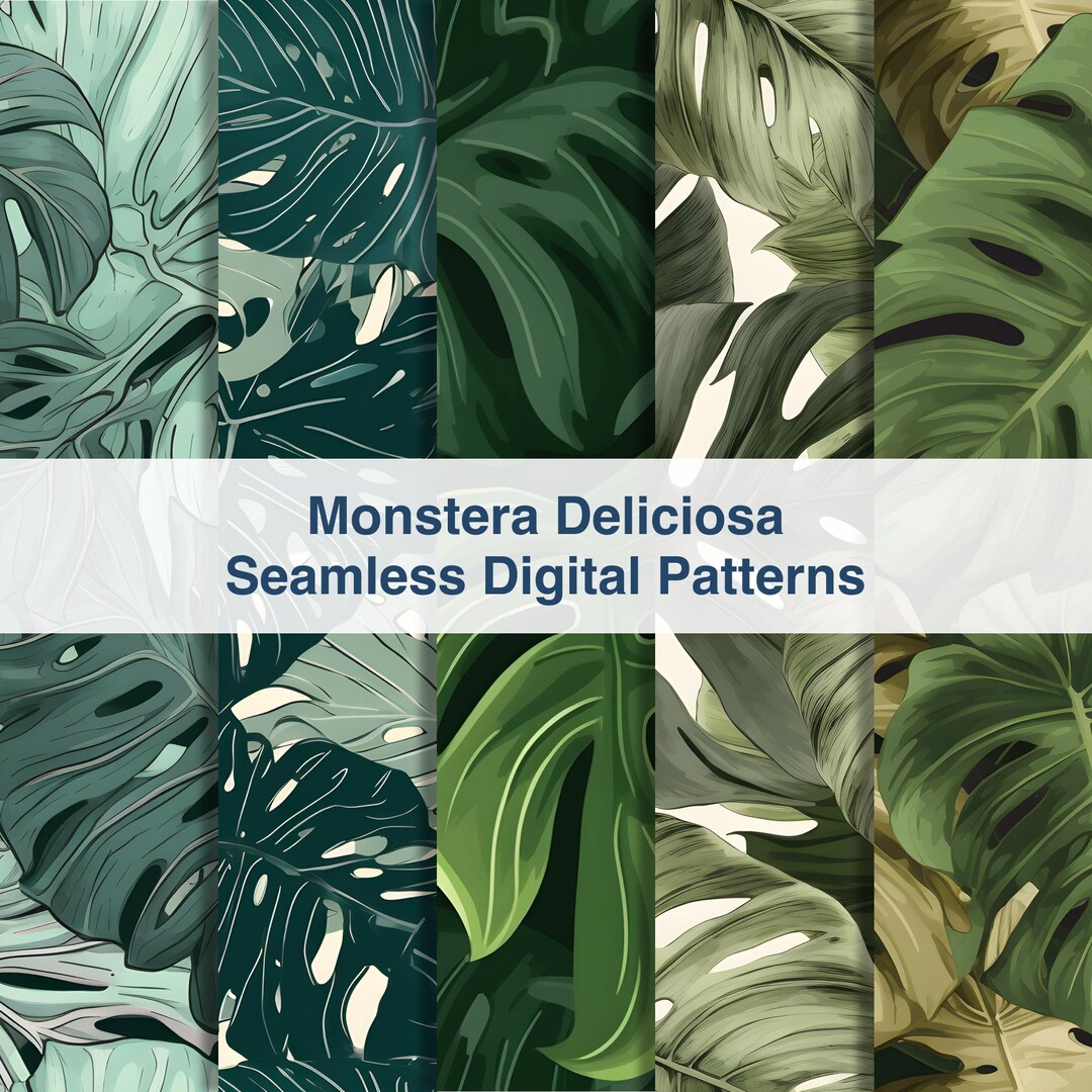 Monstera Deliciosa Seamless Pattern - Etsy