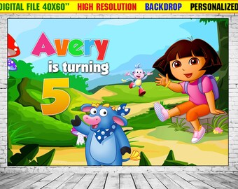 Dora birthday banner | Etsy