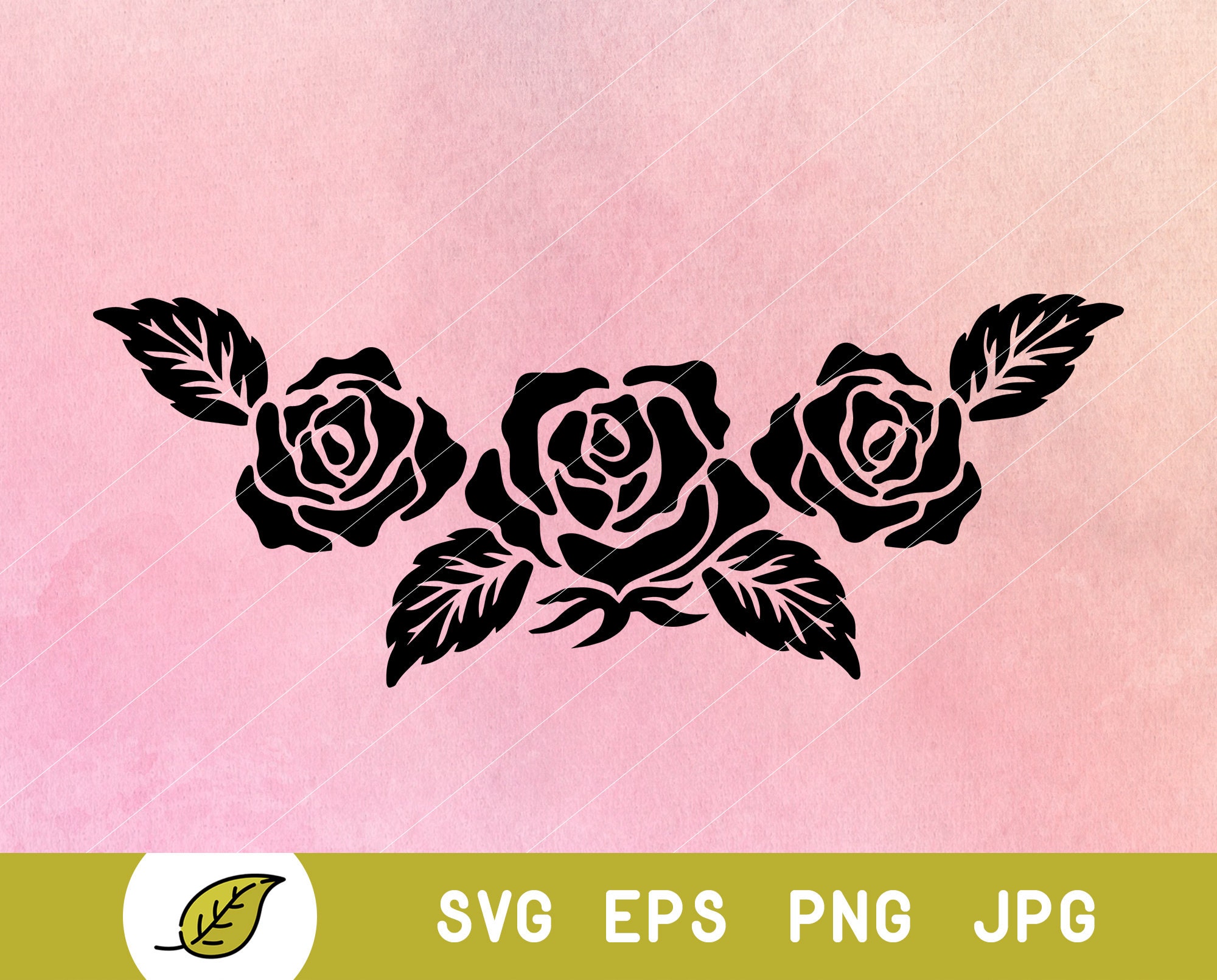 Rosa svg rosas svg floral svg corona floral svg corona - Etsy México