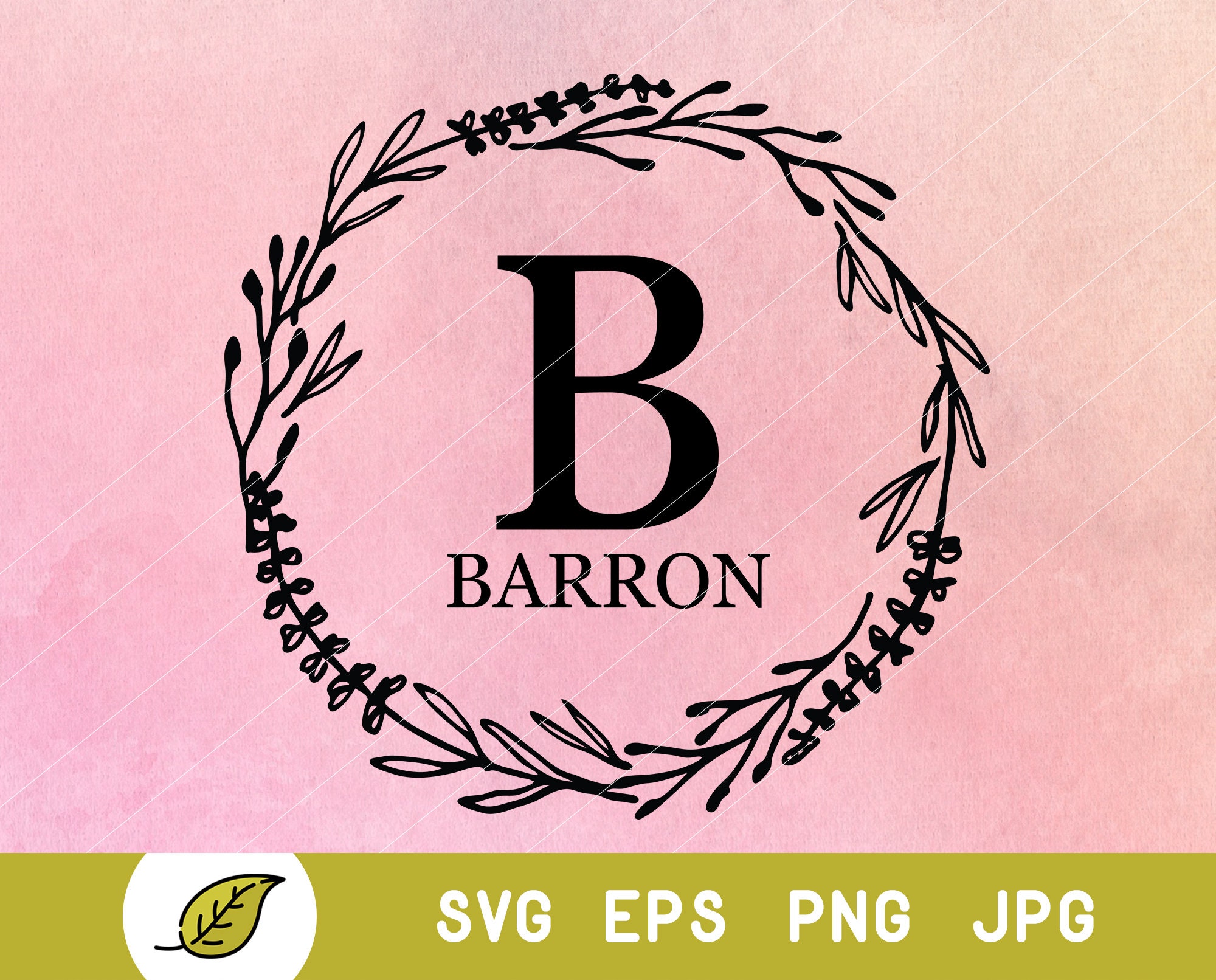 Monograma svg apellido svg apellido svg inicial svg corona | Etsy México