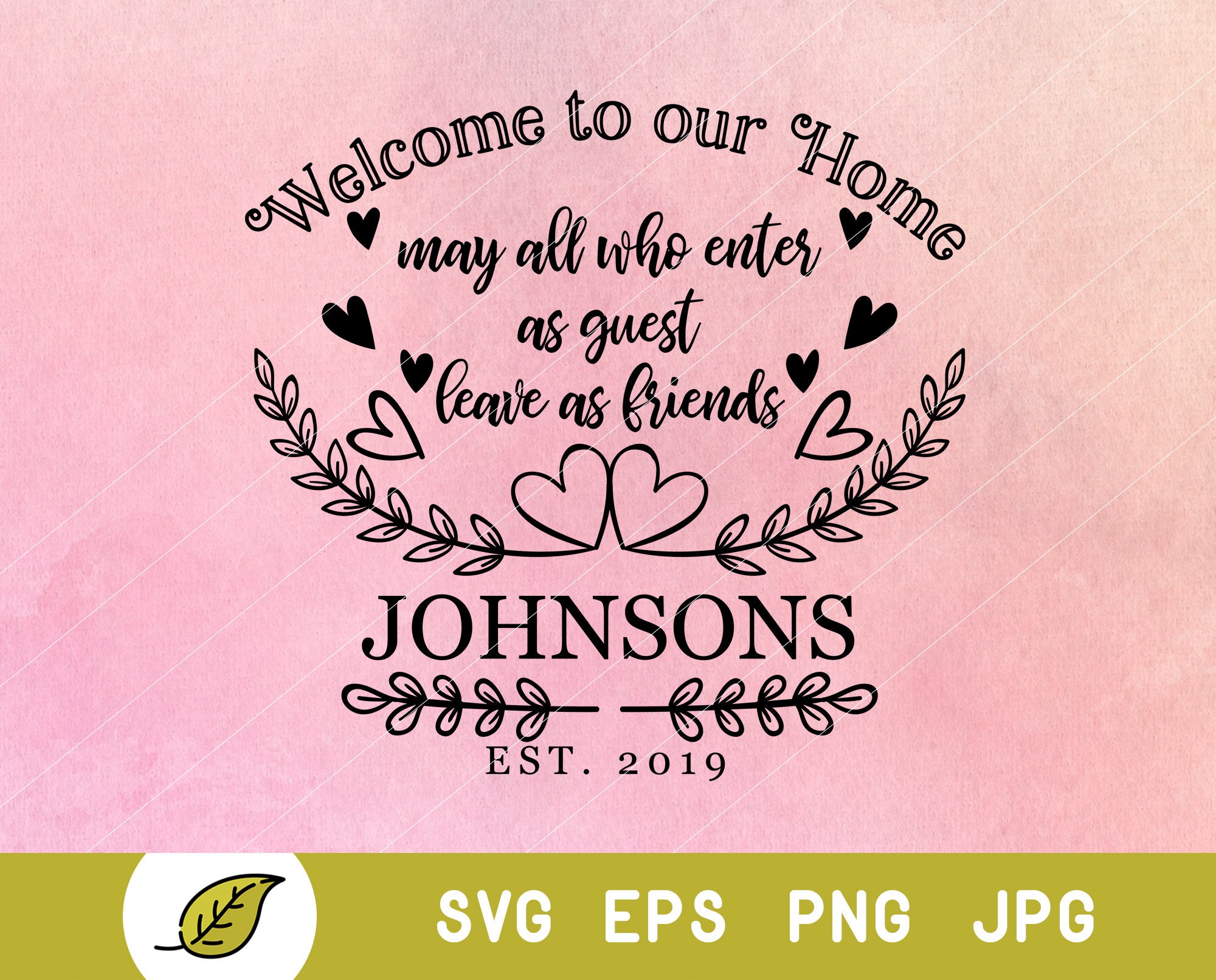 Last Name Svg Family Name Svg Round Monogram Font Vine - Etsy