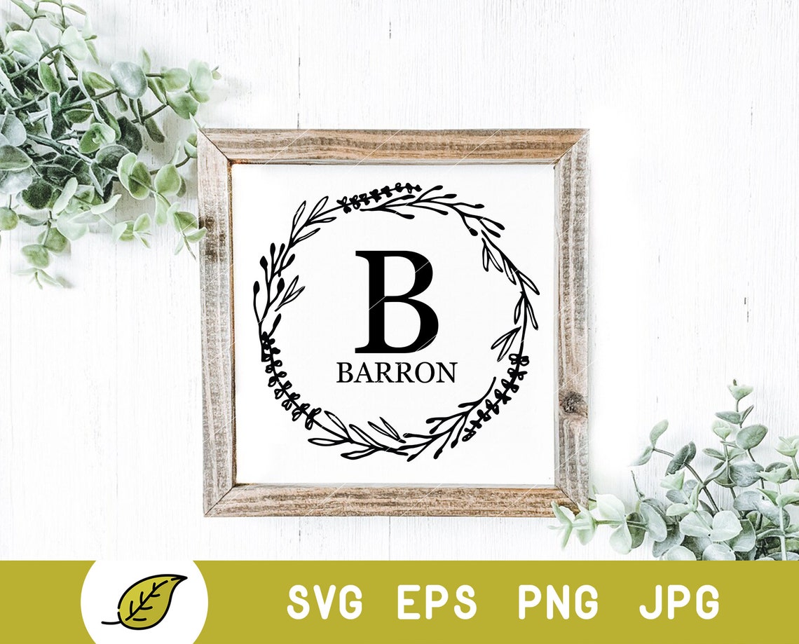 Monograma svg apellido svg apellido svg inicial svg corona - Etsy México