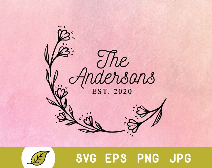 Family Name Svg | Wreath Svg | Last Name Svg | Initial Svg ...