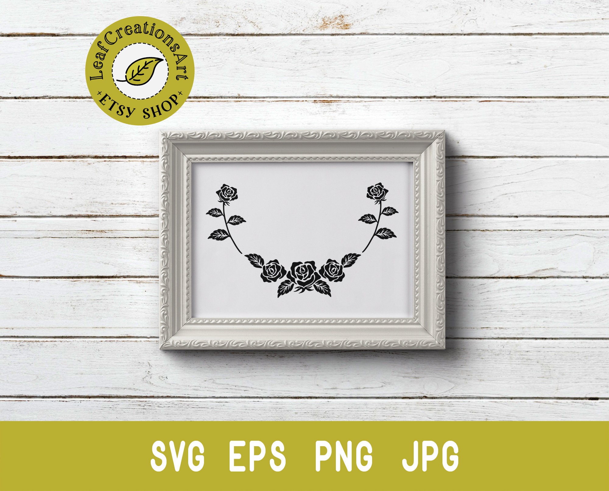 Rosa svg rosas svg floral svg corona floral svg corona | Etsy España