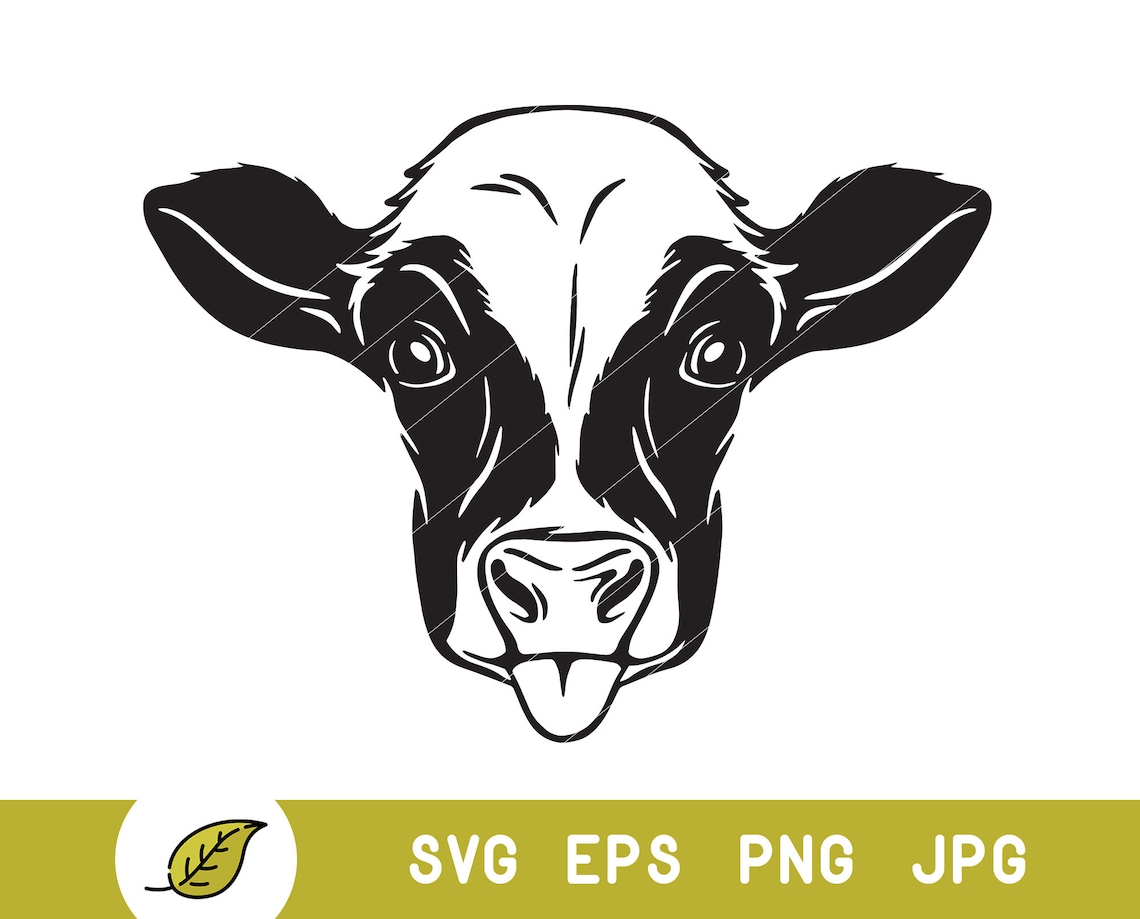 Svg de vaca svg de animales de granja svg cara de vaca | Etsy España