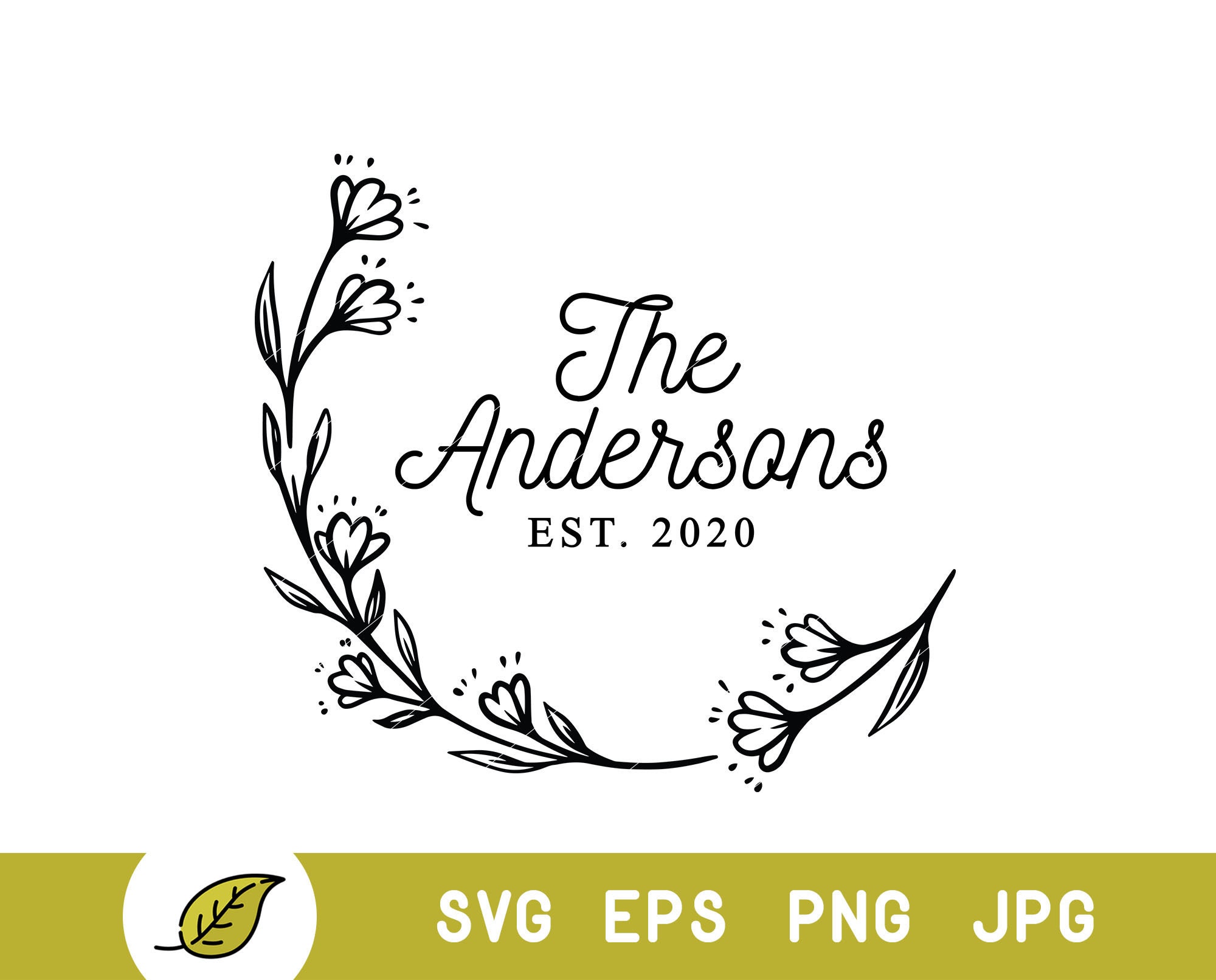 Monogram Svg Farmhouse Svg Family Name Svg Round Svg - Etsy